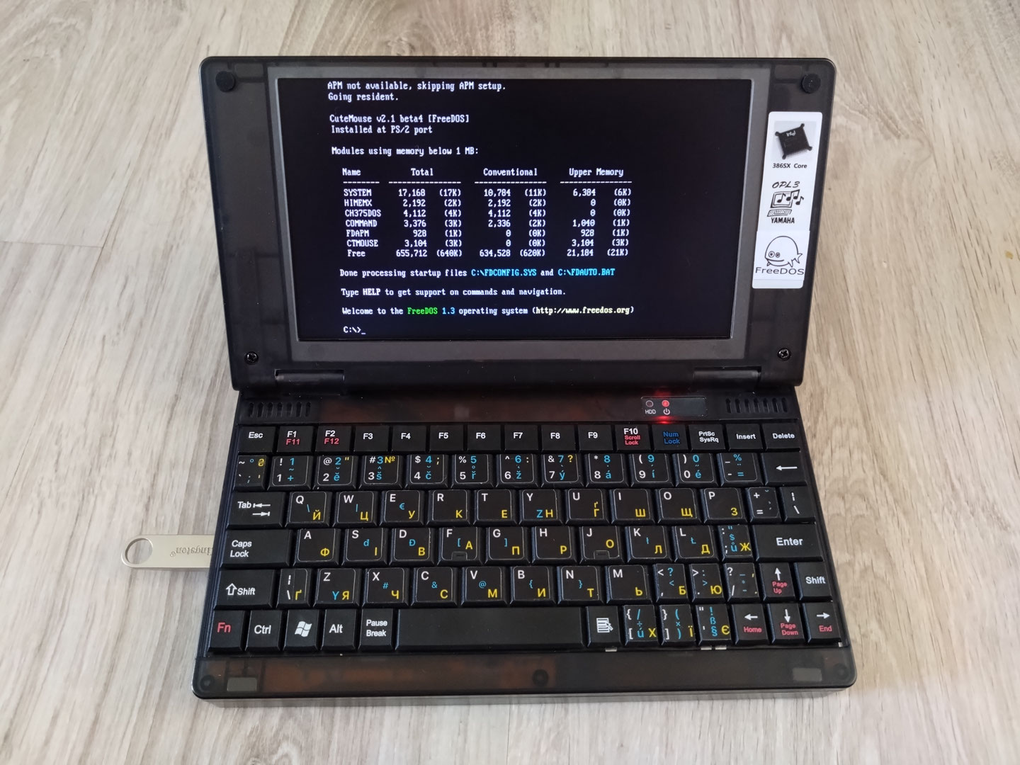 Retro laptop Pocket 386 a FreeDOS :: OpenAlt 2024 :: pretalx